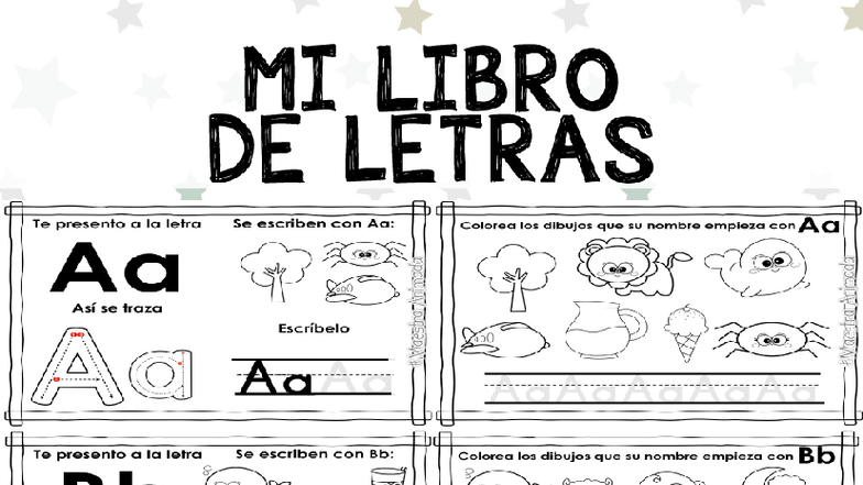 MI LIBRO DE LETRAS: Aprendiendo con Aa, Bb, Cc, Dd, Ee, Ff, Gg, Hh, Jj ...