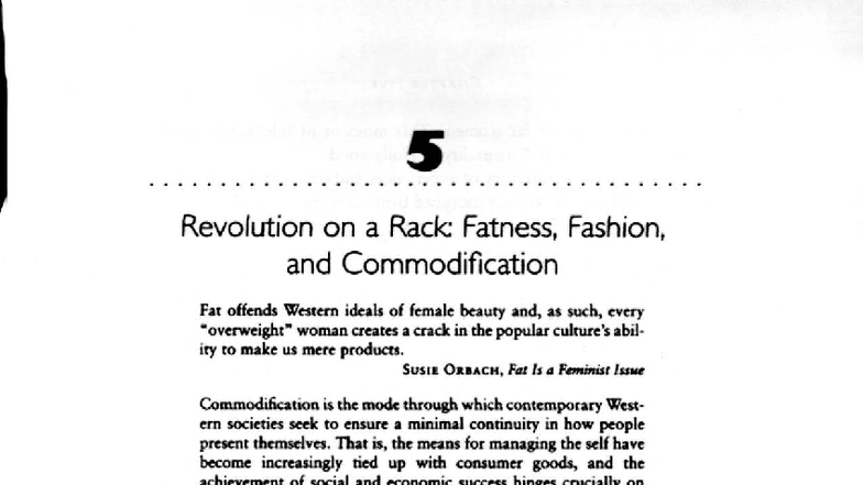 Revolution on a Rack: Fatness, Fashion, and Commodification (SUS 101 ...