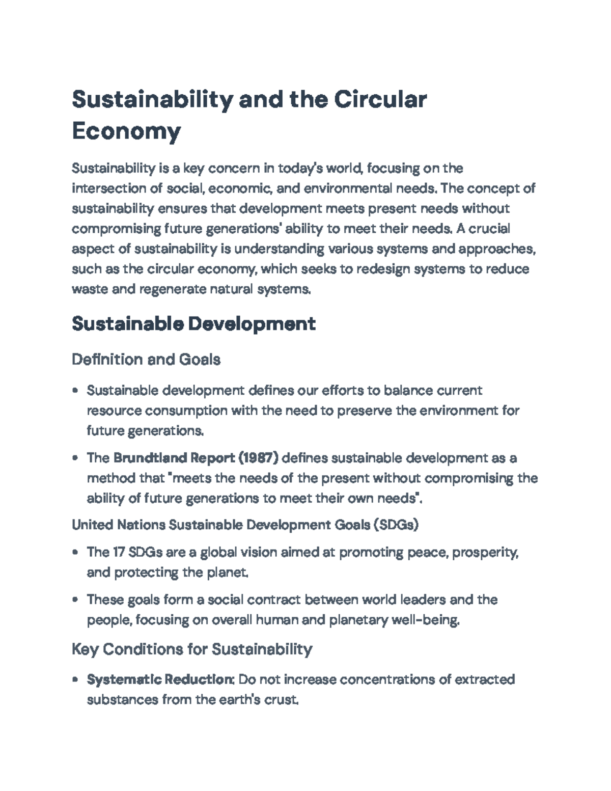 SUST 101: Understanding Sustainability and the Circular Economy ...