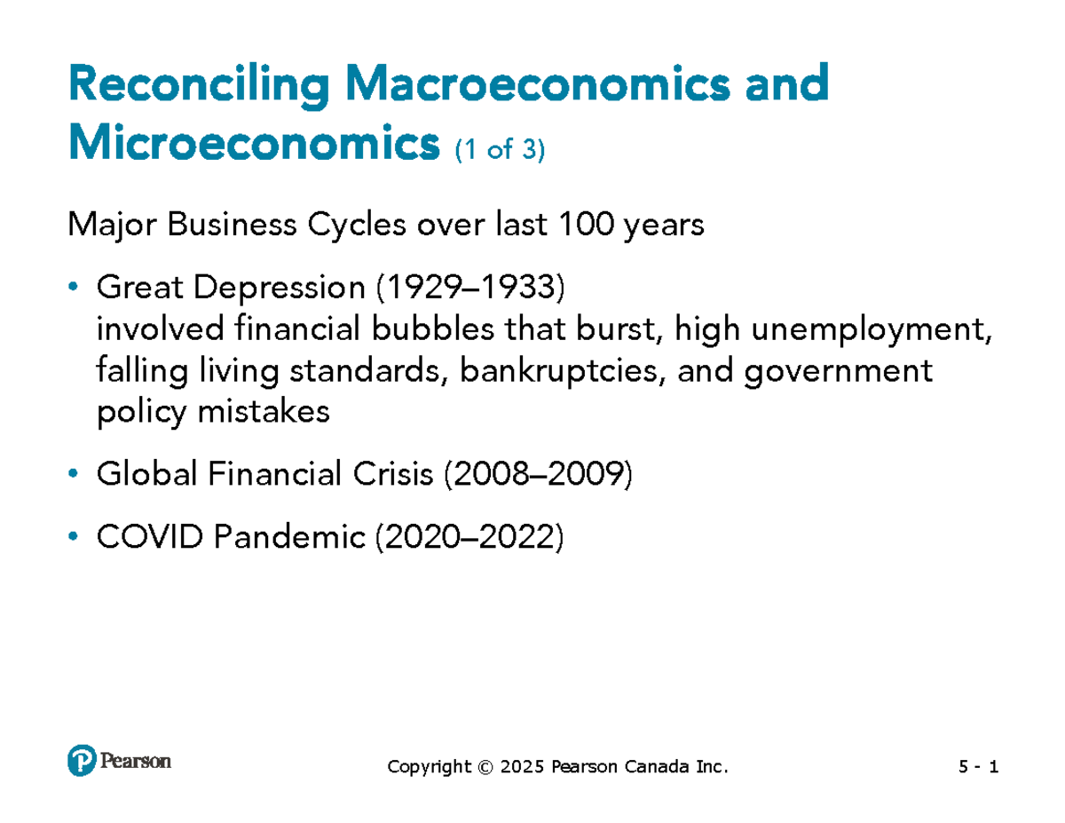 Reconciling Macroeconomics and Microeconomics: Major Business Cycles ...