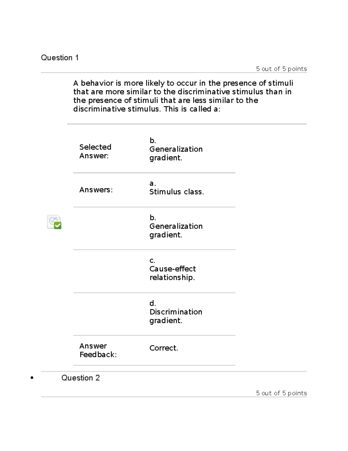 Unit 4 Quiz - Behavioral Analysis Concepts and Principles - Studocu