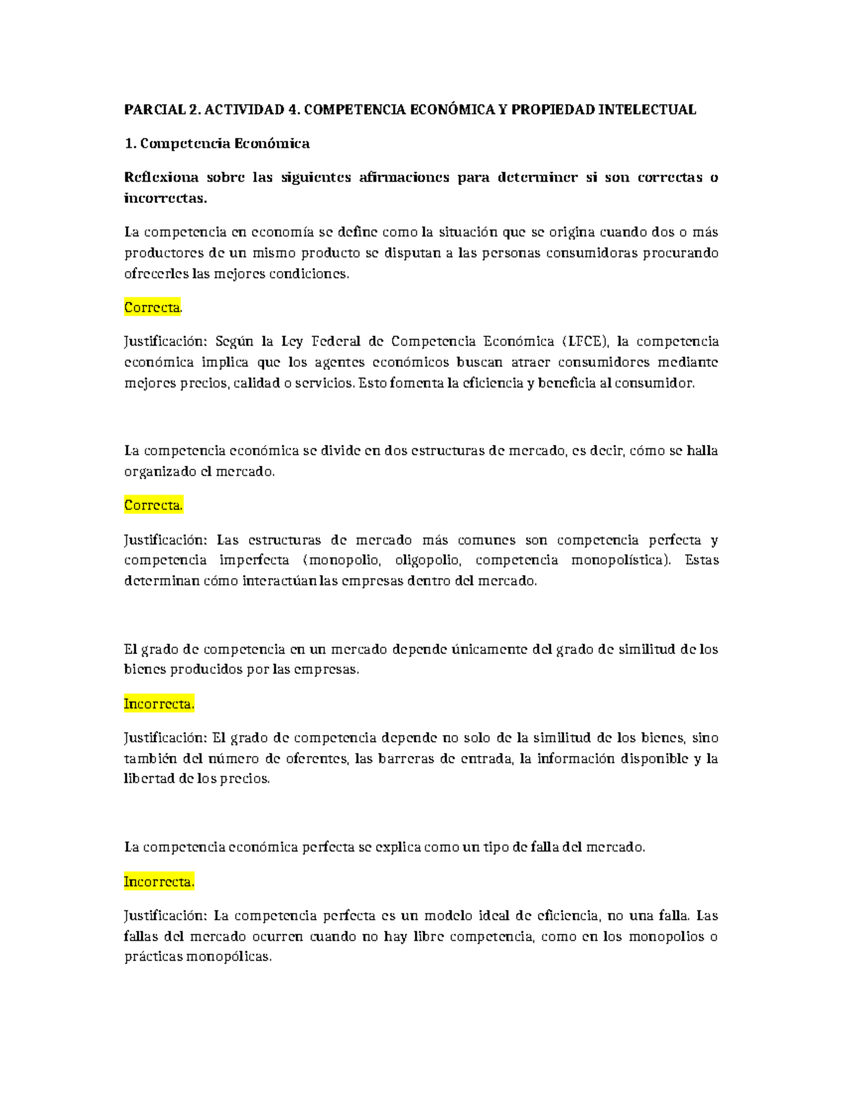 PARCIAL 2: COMPETENCIA ECONÓMICA Y PROPIEDAD INTELECTUAL - Studocu
