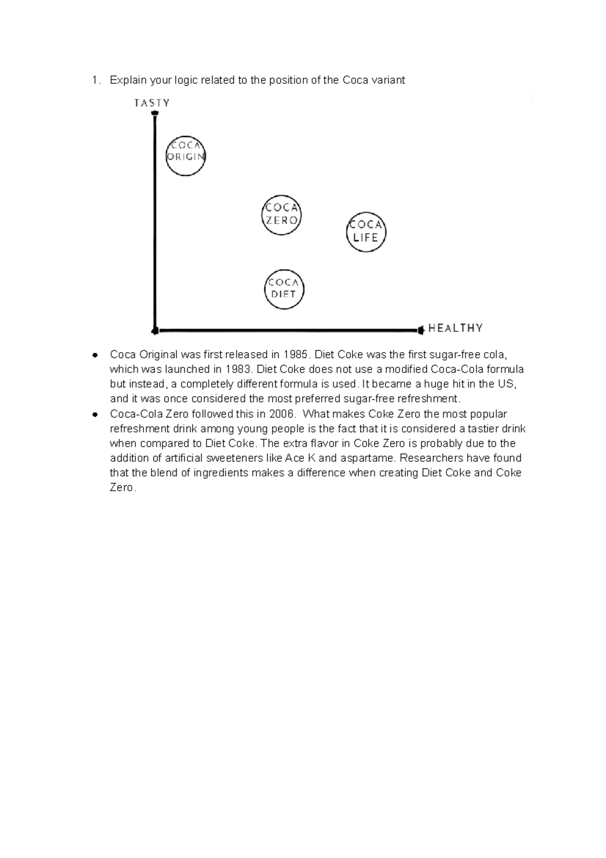 Coca-Cola Positioning Map Analysis: Variants & Market Insights - Studocu