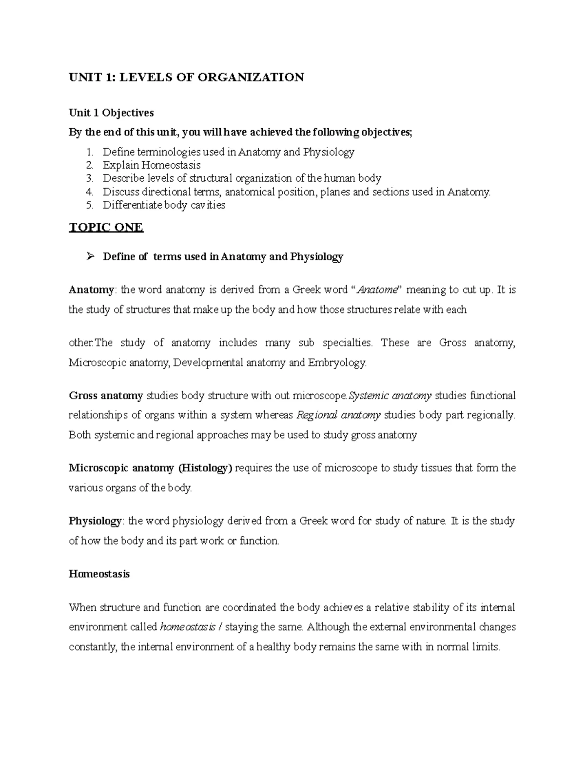 Organization of human body - A&P Chapter 1, 1, & 1. Organization & Body ...