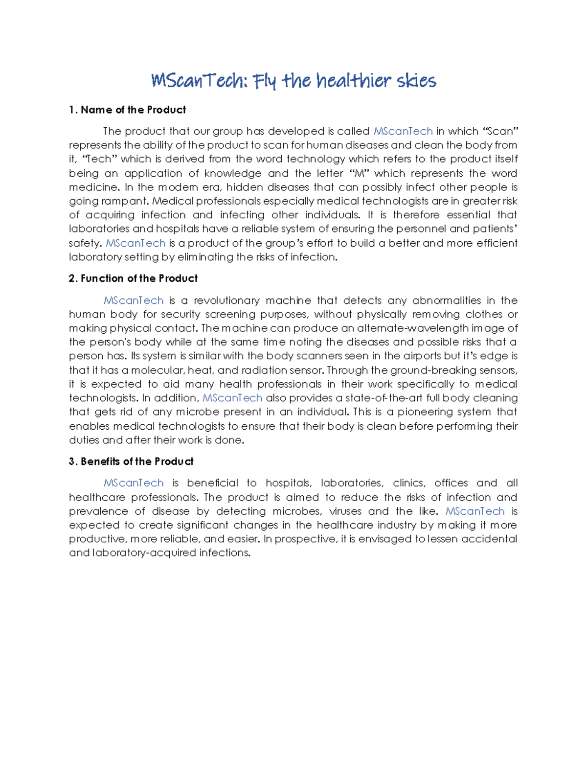 MScan TEch Make your own MEDTECH Machine - MScanTech: Fly the healthier ...