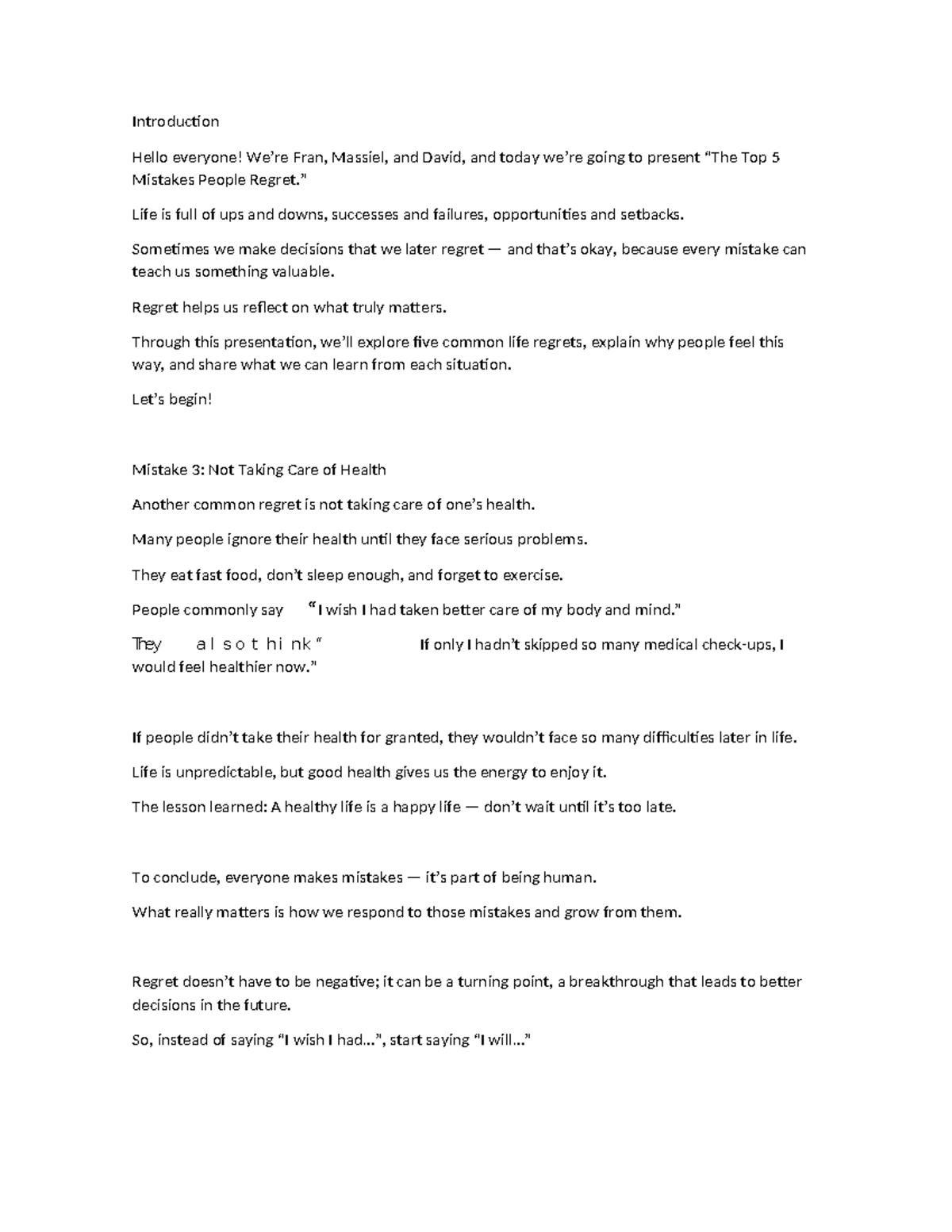 Top 5 Life Regrets: Lessons Learned - klmANGHJaerui - Studocu