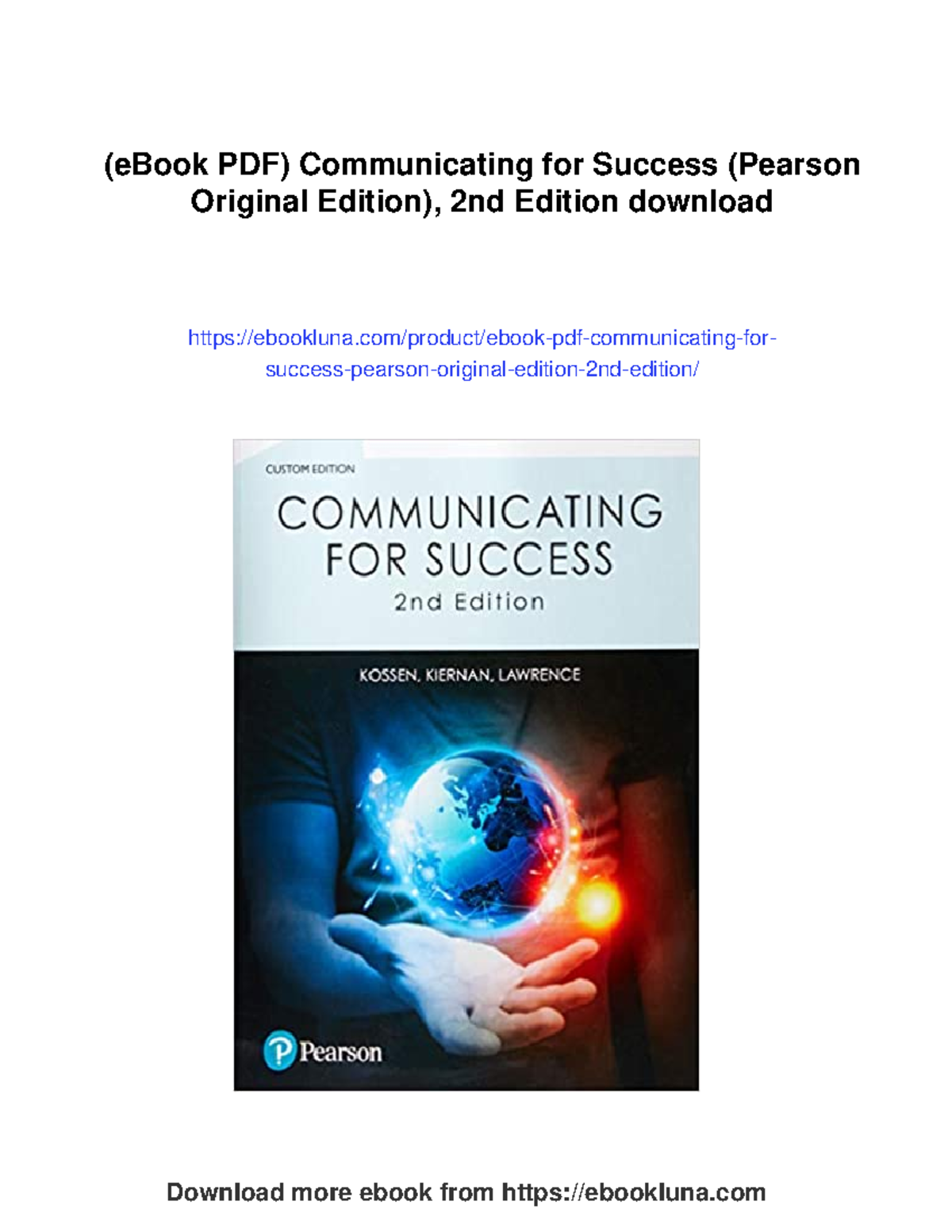 Communicating for Success (Pearson, 2nd Ed) - eBook PDF Overview - Studocu