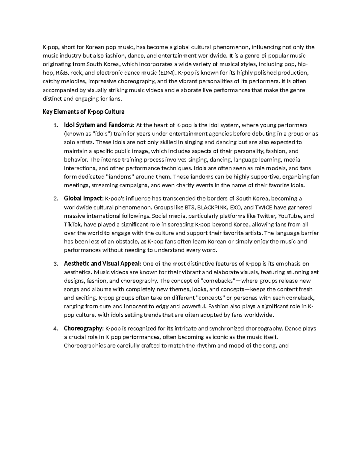 KPOP 101: A Literature Review on K-Pop Culture and Its Global Impact ...