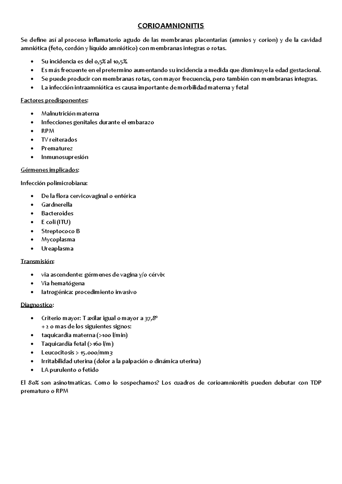 Corioamnionitis: Inflamación Aguda de Membranas Placentarias - gyo ...