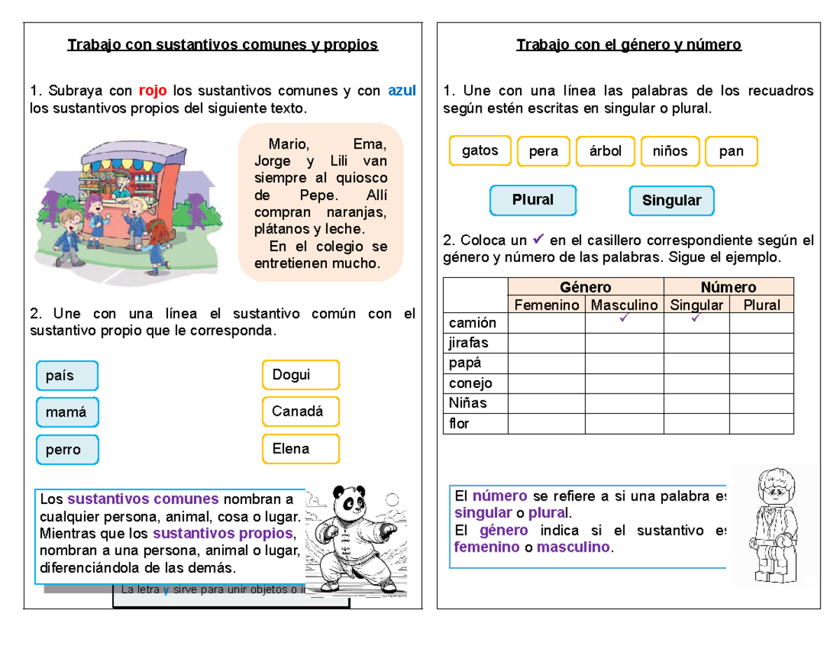 Bingo De Sustantivos Comunes Y Propios