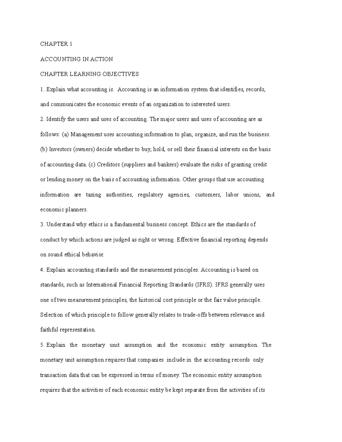 Chapter 1- Accounting IN Action - CHAPTER 1 ACCOUNTING IN ACTION ...