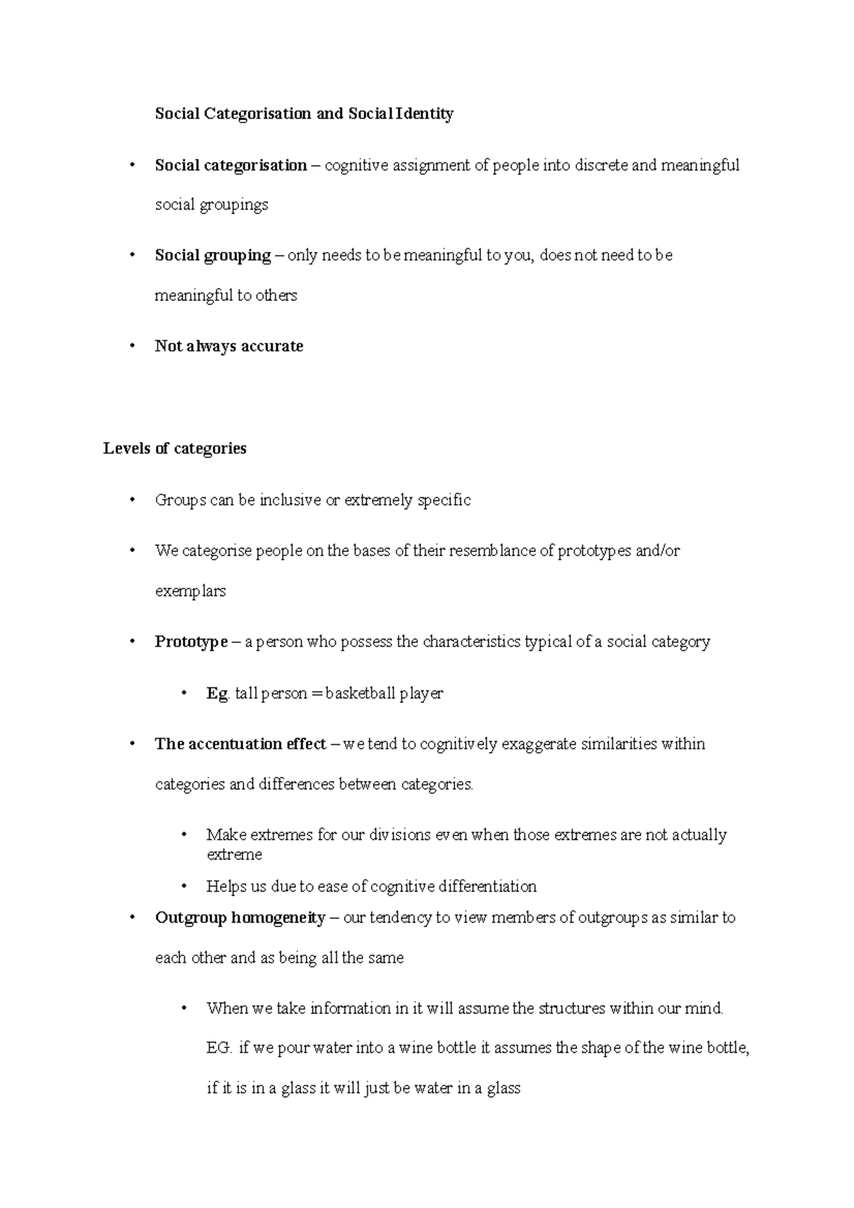 Lecture 4 Social Categorisation and Social Identity - Social ...