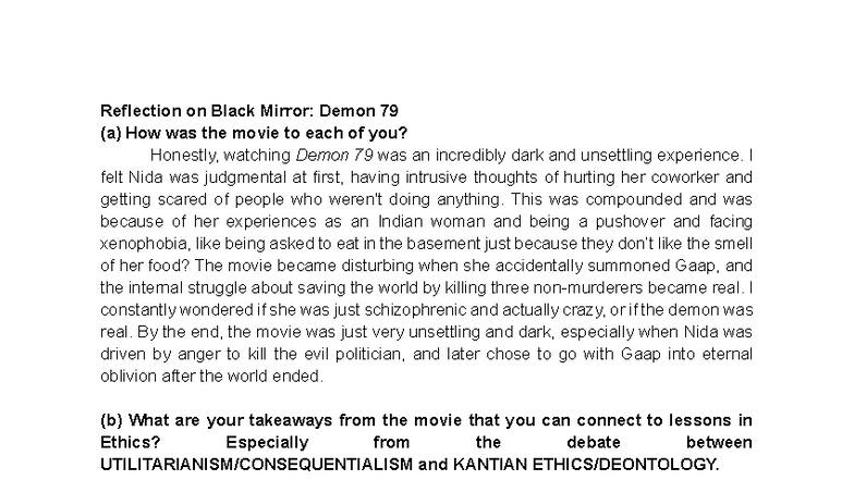 Reflection on Black Mirror: Demon 79 - Ethical Insights and Takeaways ...