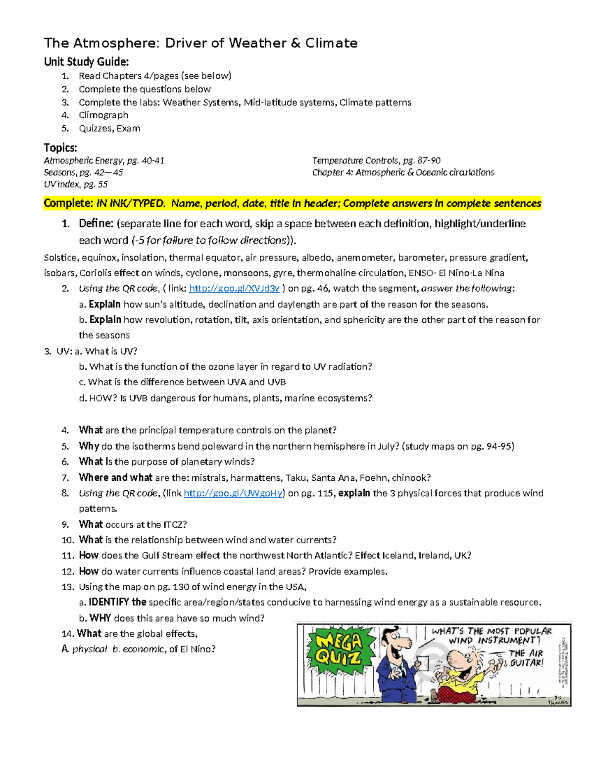 Atmospheres IB AP Geog: Weather & Climate Study Guide - Studocu