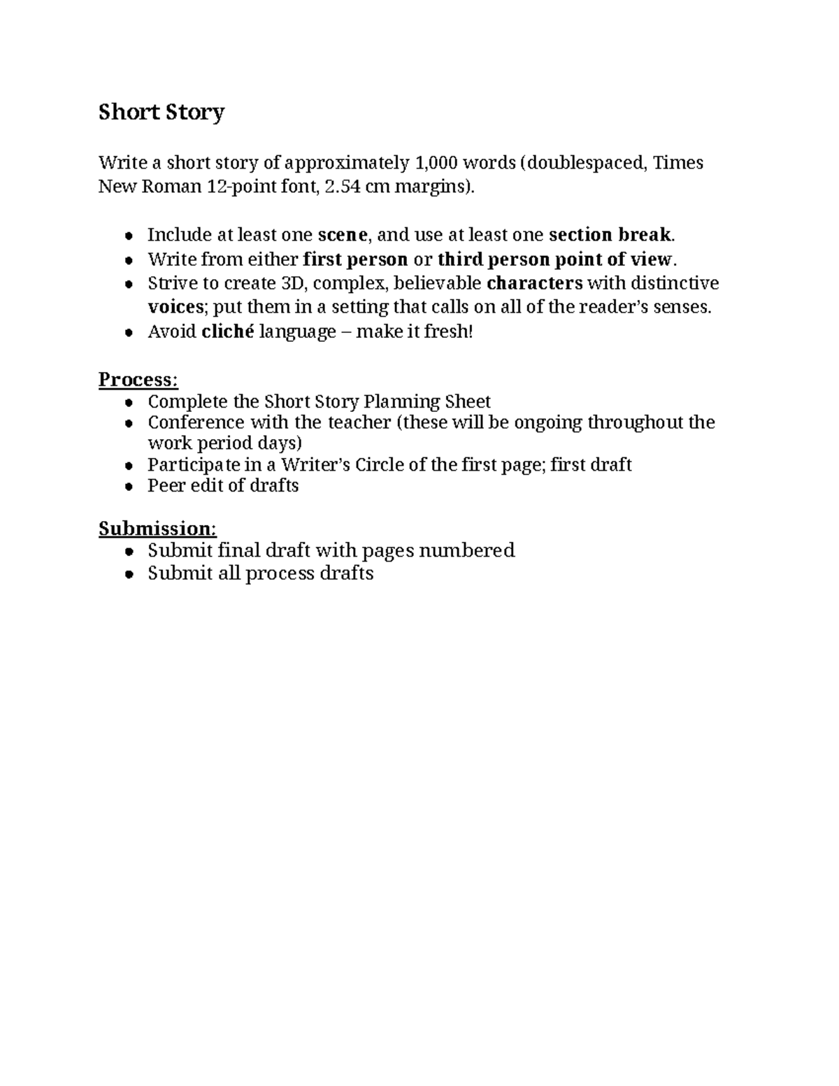 ENG 101: Short Story Writing Guidelines and Submission Process - Studocu