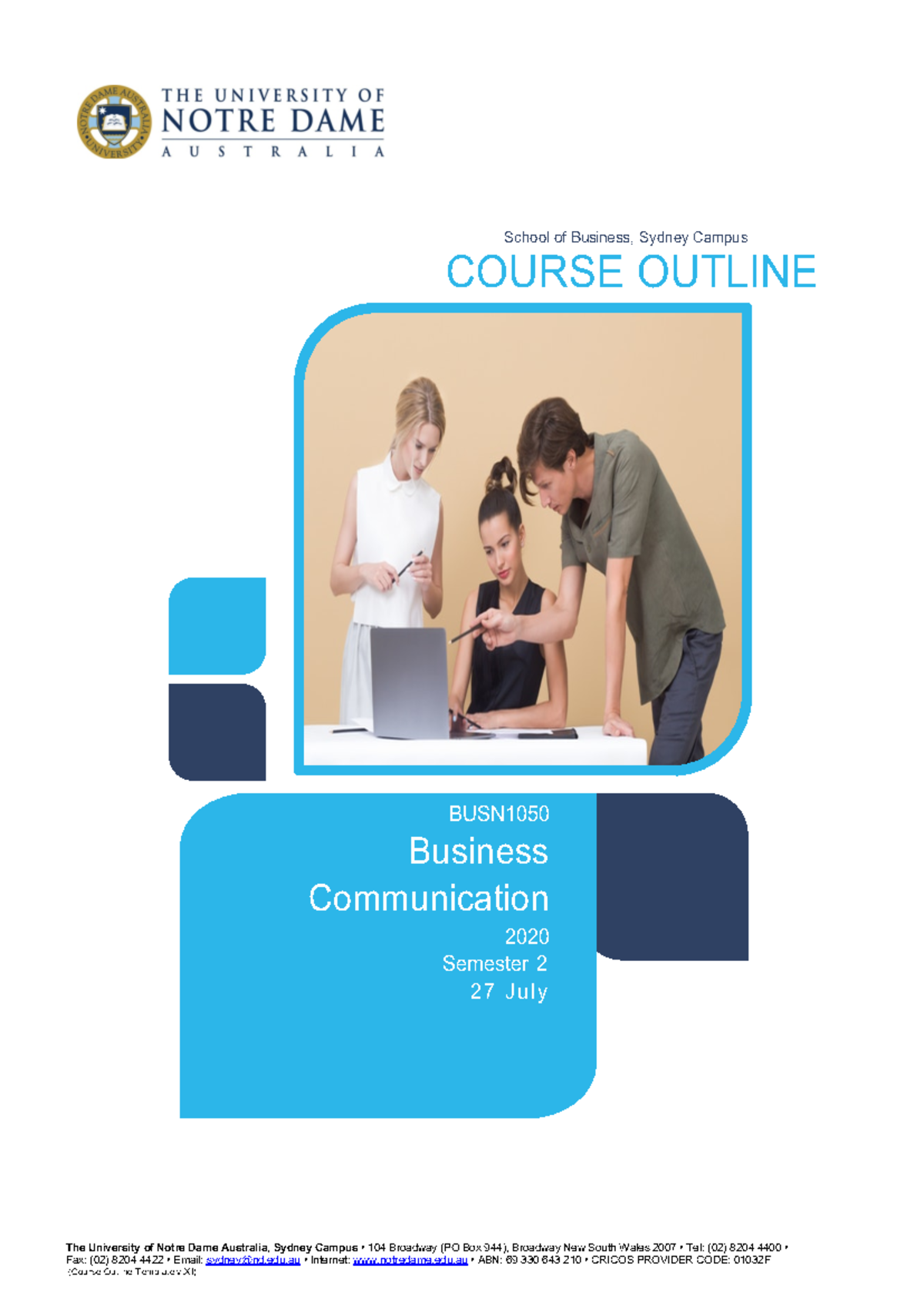 Business Communication Course Outline - ####### COURSE OUTLINE: - - Studocu