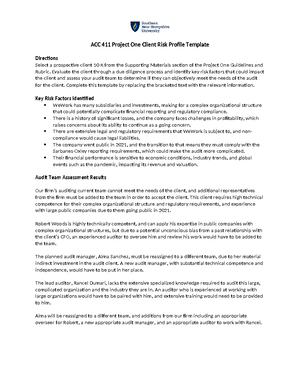 ACC 318 Project One Workbook - This chart of accounts should help you ...