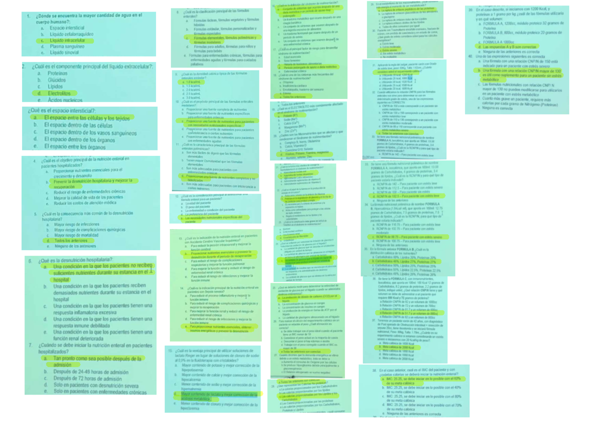 Examen Final - Nutrición y Síndrome de Realimentación (NUTR 101) - Studocu