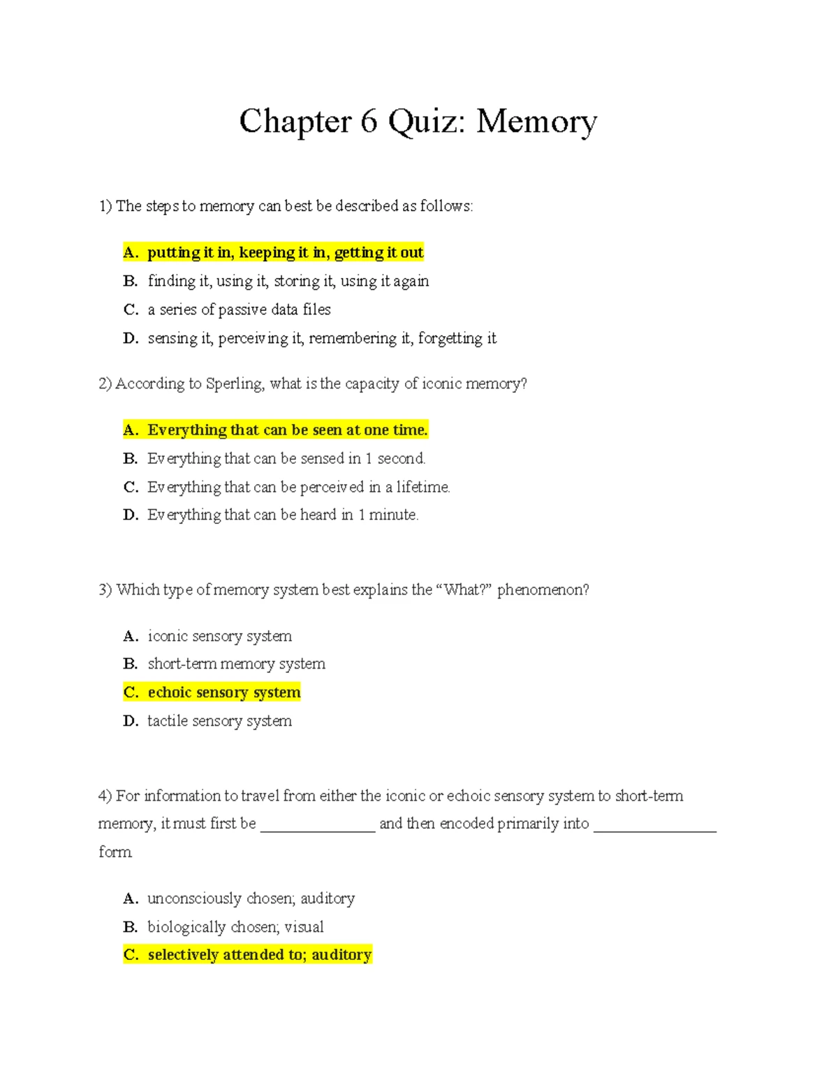 Chapter 6 Learning - quiz bank - Chapter 6—Learning Multiple Choice Behaviorism began as a ...