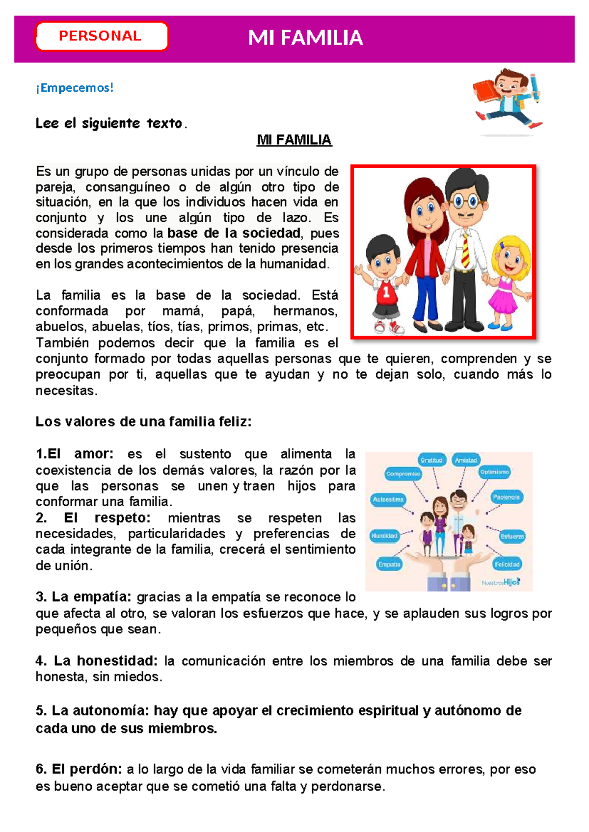 D1 A2 Ficha PS: La Importancia de Mi Familia y Sus Valores - Studocu