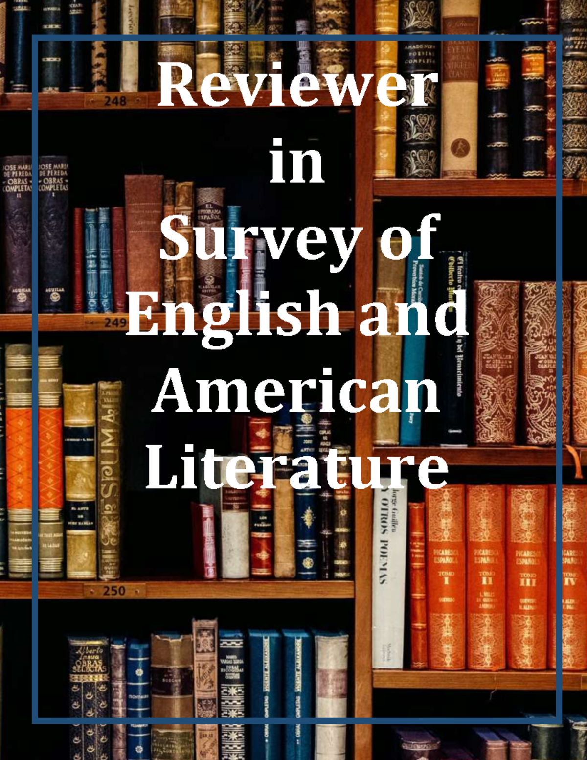Reviewer for Survey of English-American Literature (ENG 101) - Studocu
