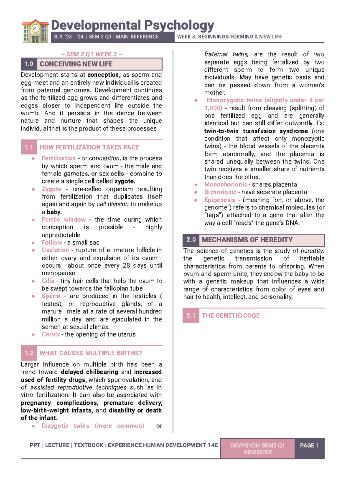 Chapter 3 - Developmental Psychology: Papalia Notes SEM 2 Q1 - Studocu