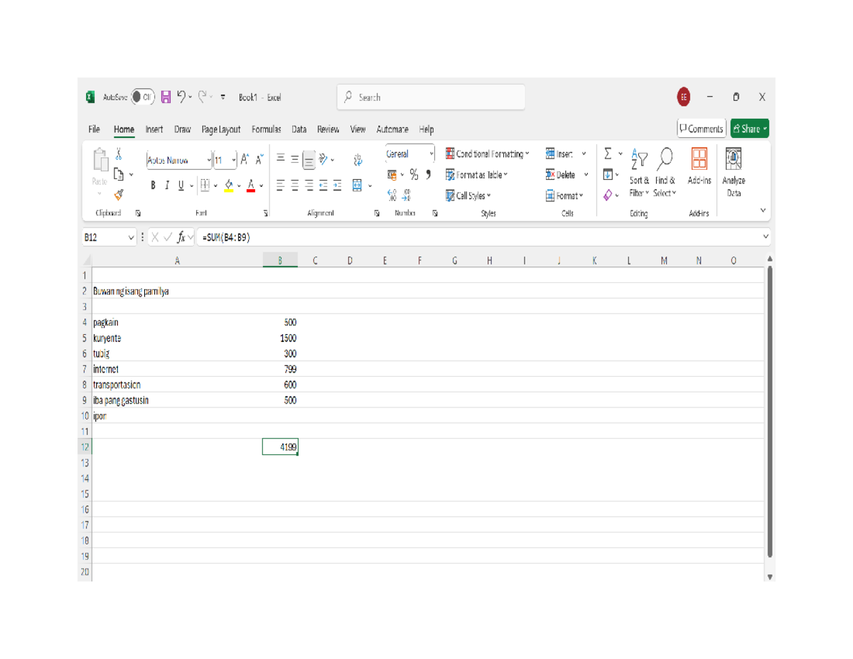 Rafa Assignment - Excel Data Analysis and Formatting - Studocu