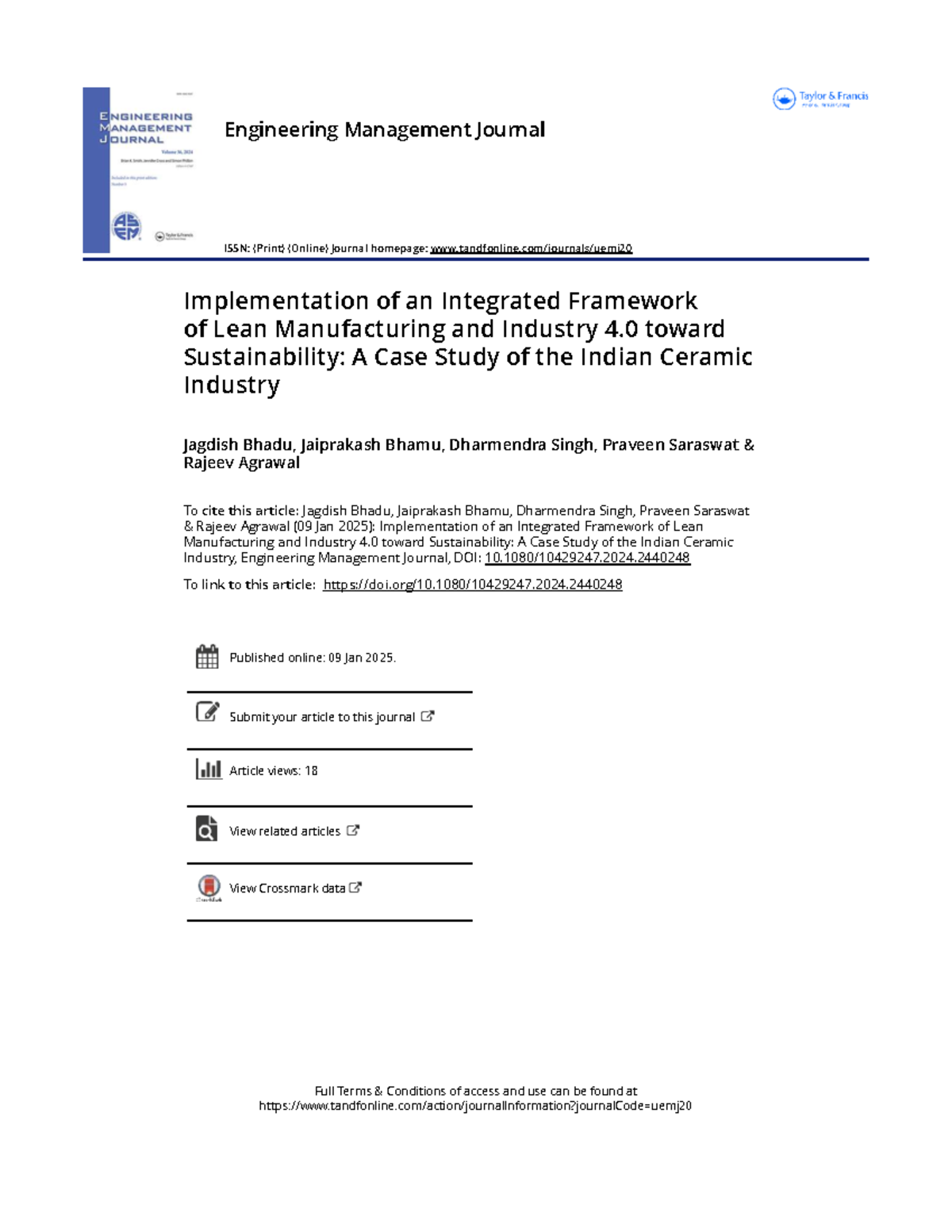 Implementation of Lean 4.0 Framework in Indian Ceramic Industry: A Case ...