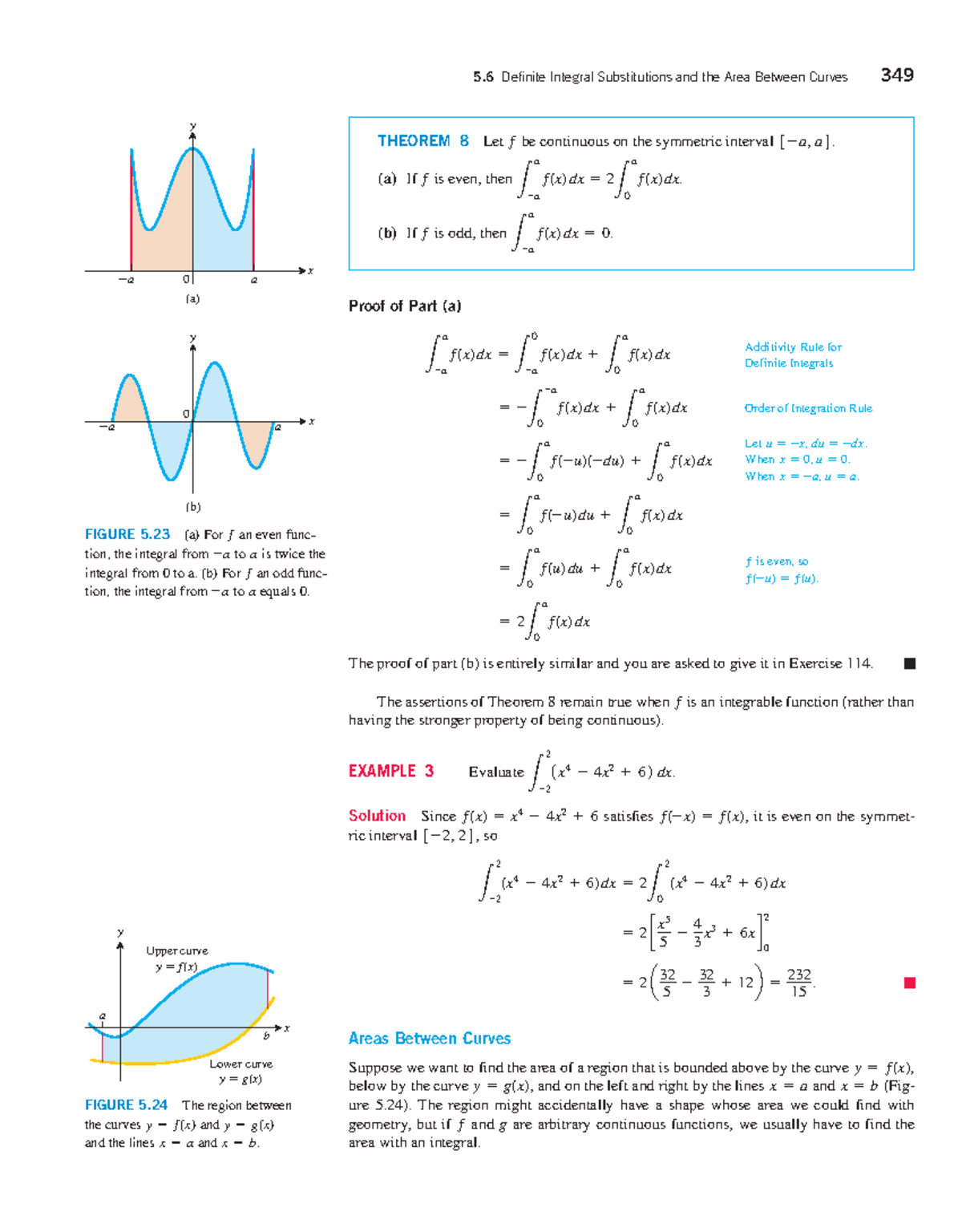 5.6 Definite Integral Substitutions & Area Between Curves - Thomas ...