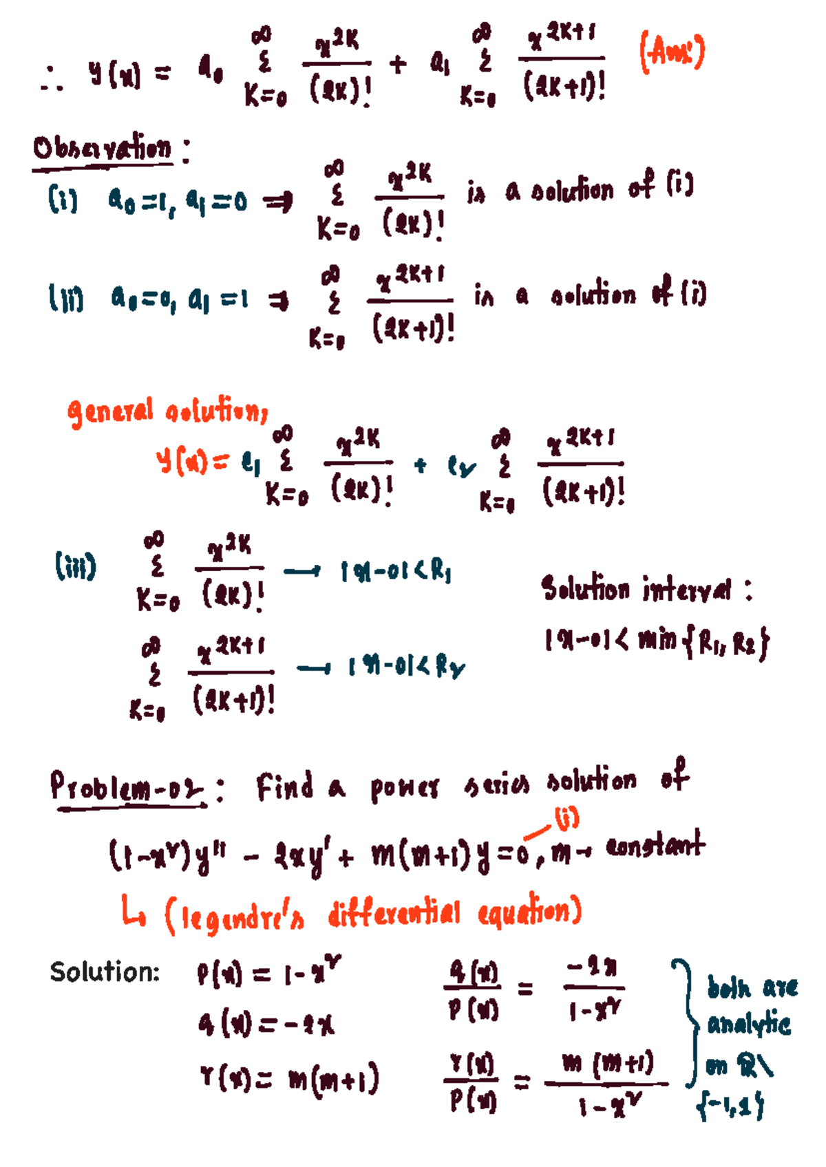 Power Series Solutions for Differential Equations (MAT222) - Studocu
