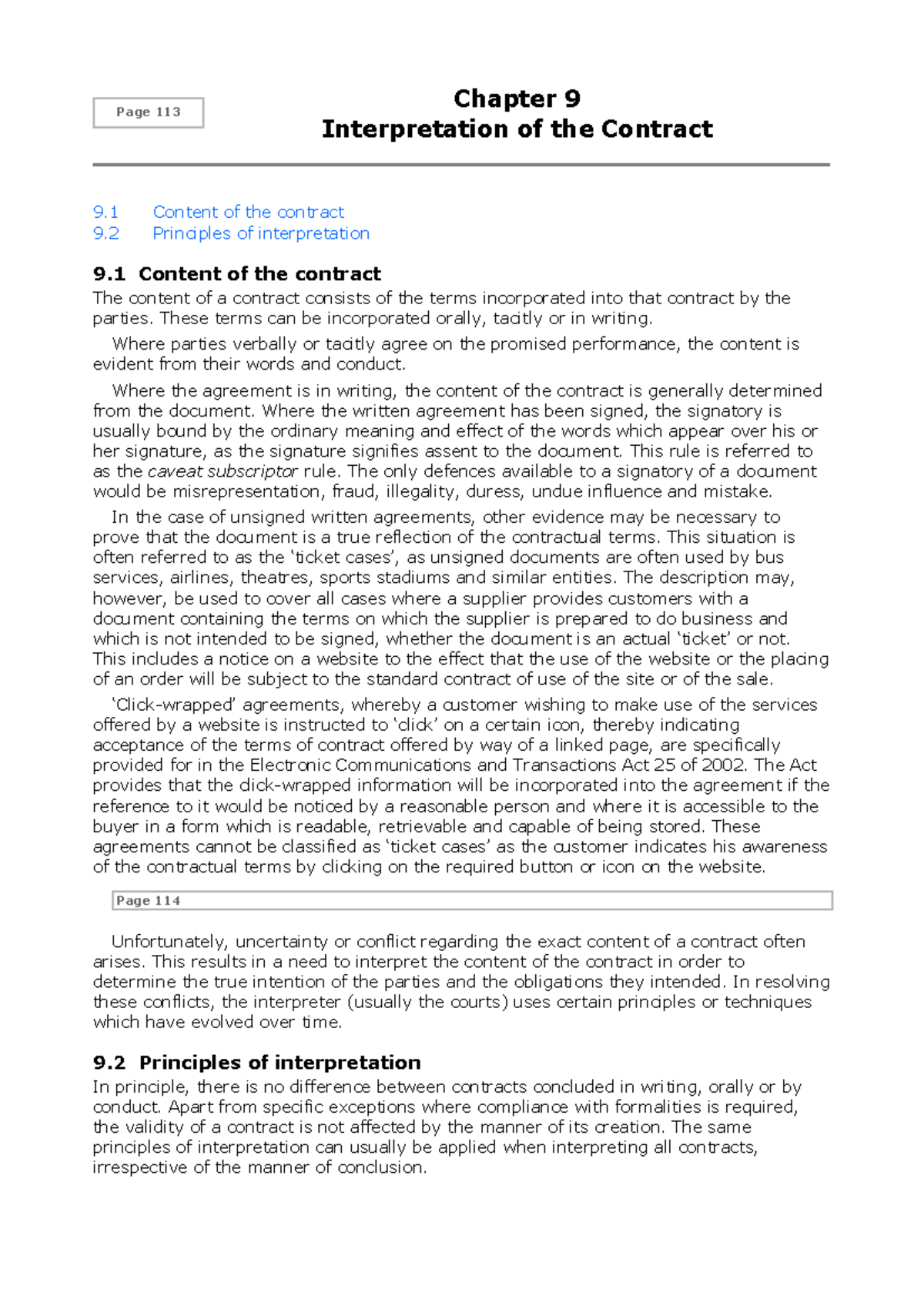 General Principles of Commercial Law: Contract Interpretation (9.1-9.2 ...