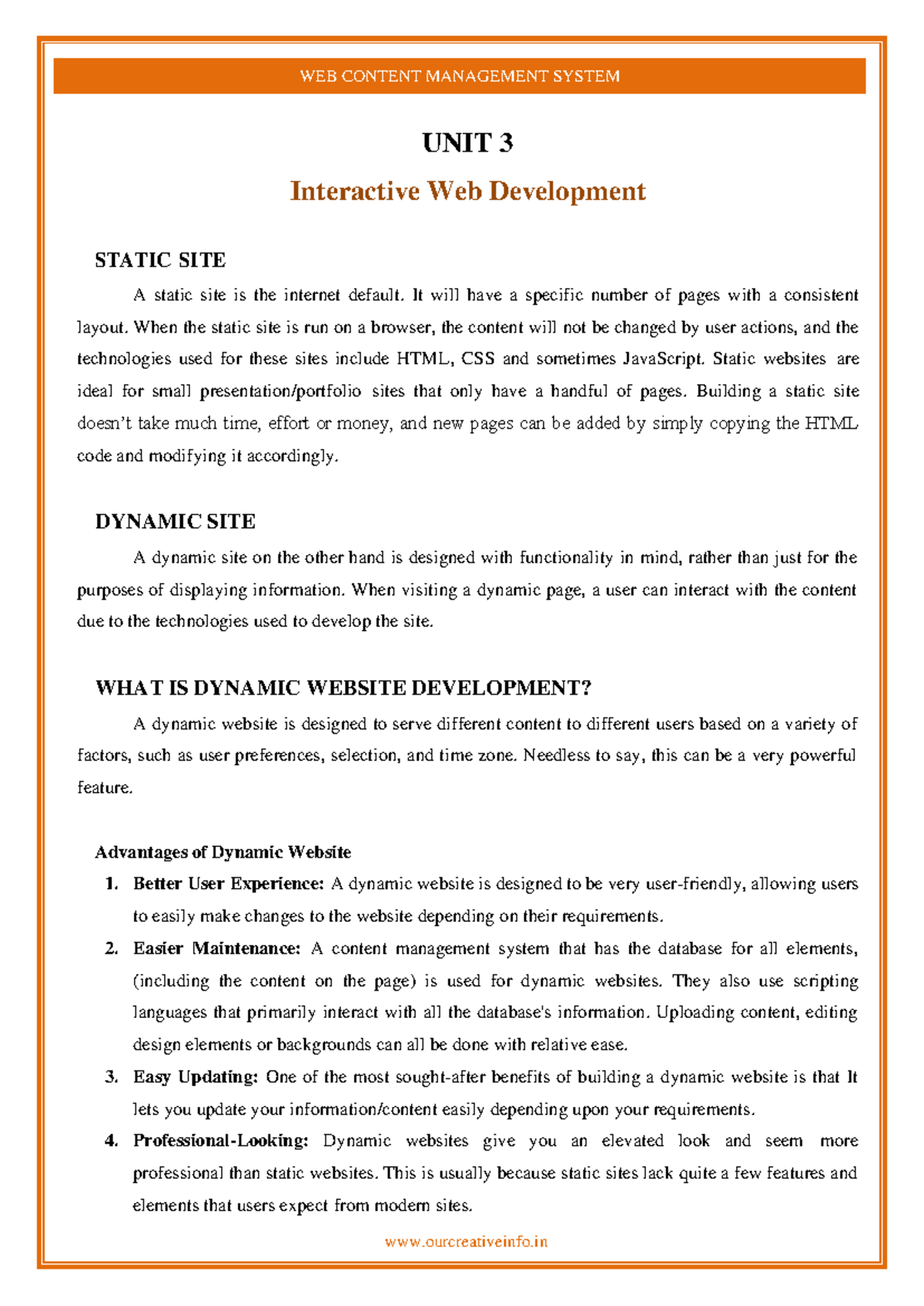 Web content management system - UNIT 3 Interactive Web Development ...
