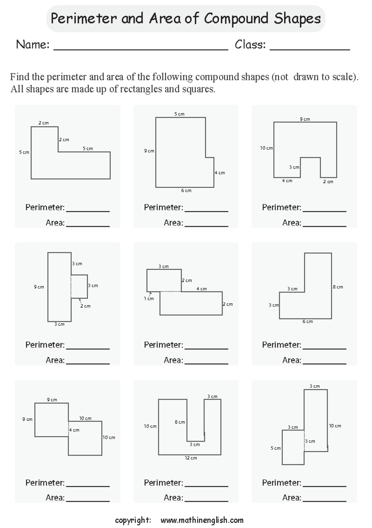 Maths Stage 9: Perimeter and Area of Compound Shapes Exercises - Studocu