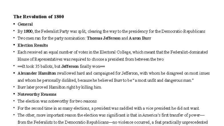 APUSH Unit 4 Notes: The Era of Jefferson and Jackson - Studocu
