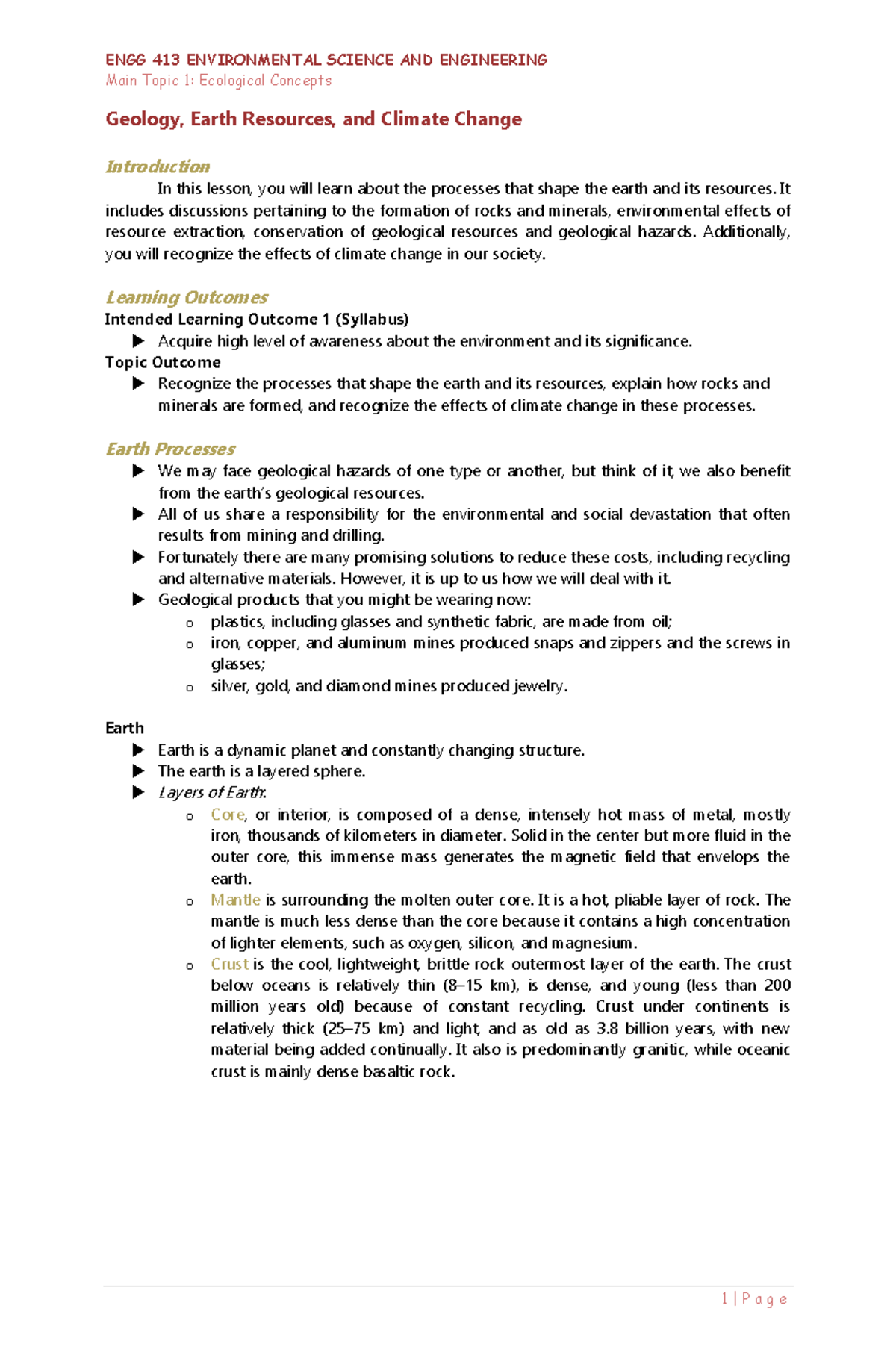 04 - learn about the processes that shape the earth and its resources ...