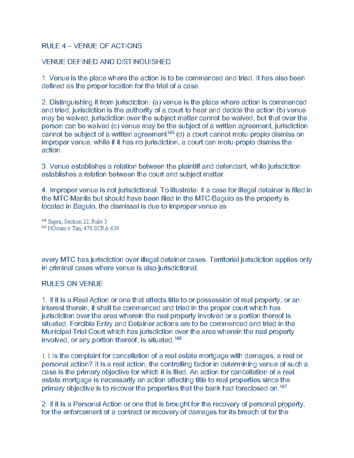RULE 4-10 - CIVIL PROCEDURE: Understanding Venue and Its Distinctions ...