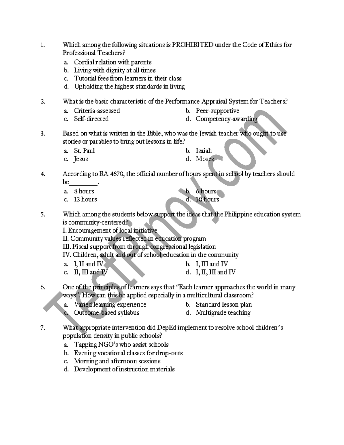 Let Prof. Ed 2 Reviewer - Ethics, Appraisals, and Learning Theories ...