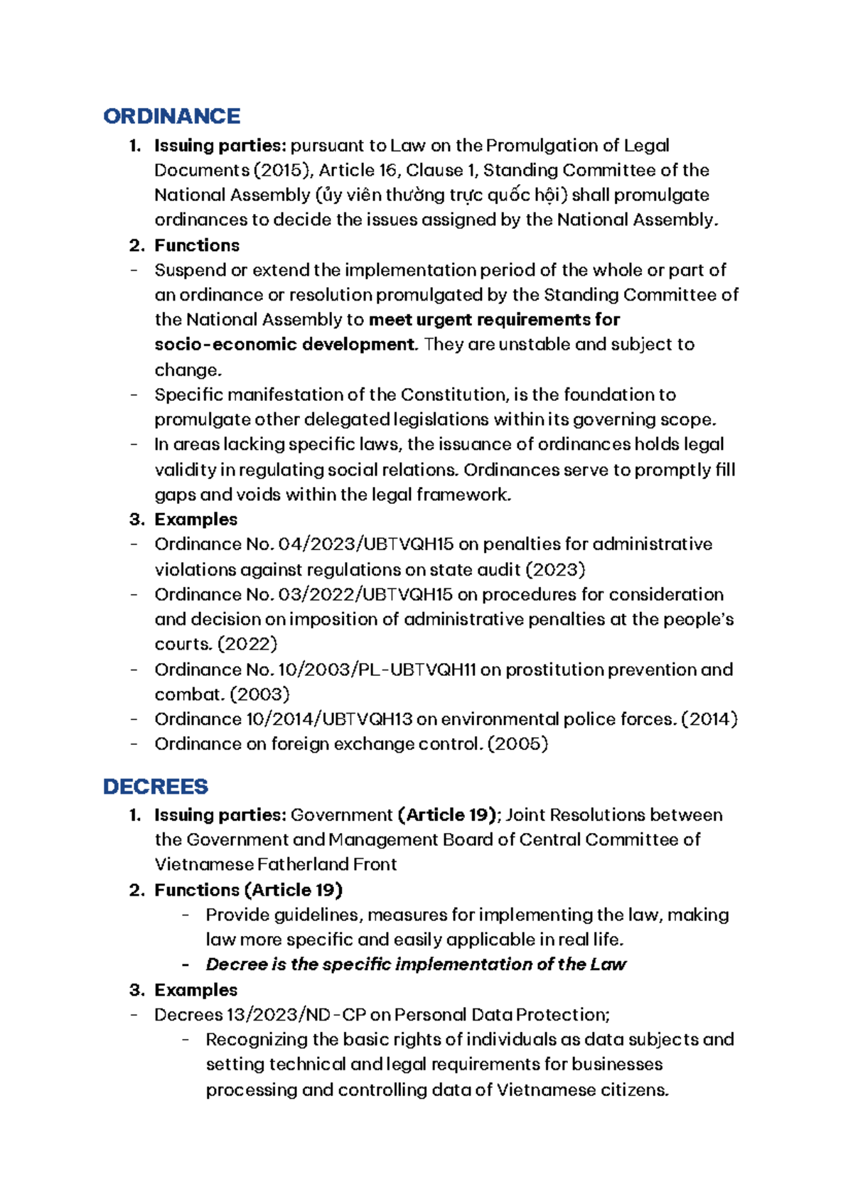 Team 1 - Promulgation - ORDINANCE Issuing parties: pursuant to Law on ...