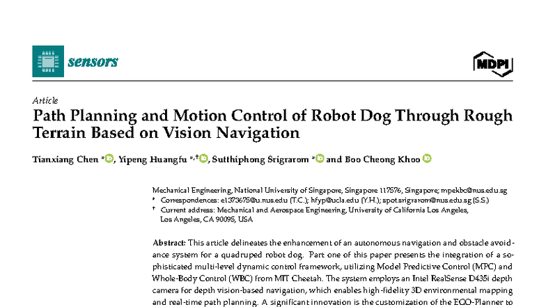 Path Planning & Motion Control of Robot Dog in Rough Terrain (ME2024 ...
