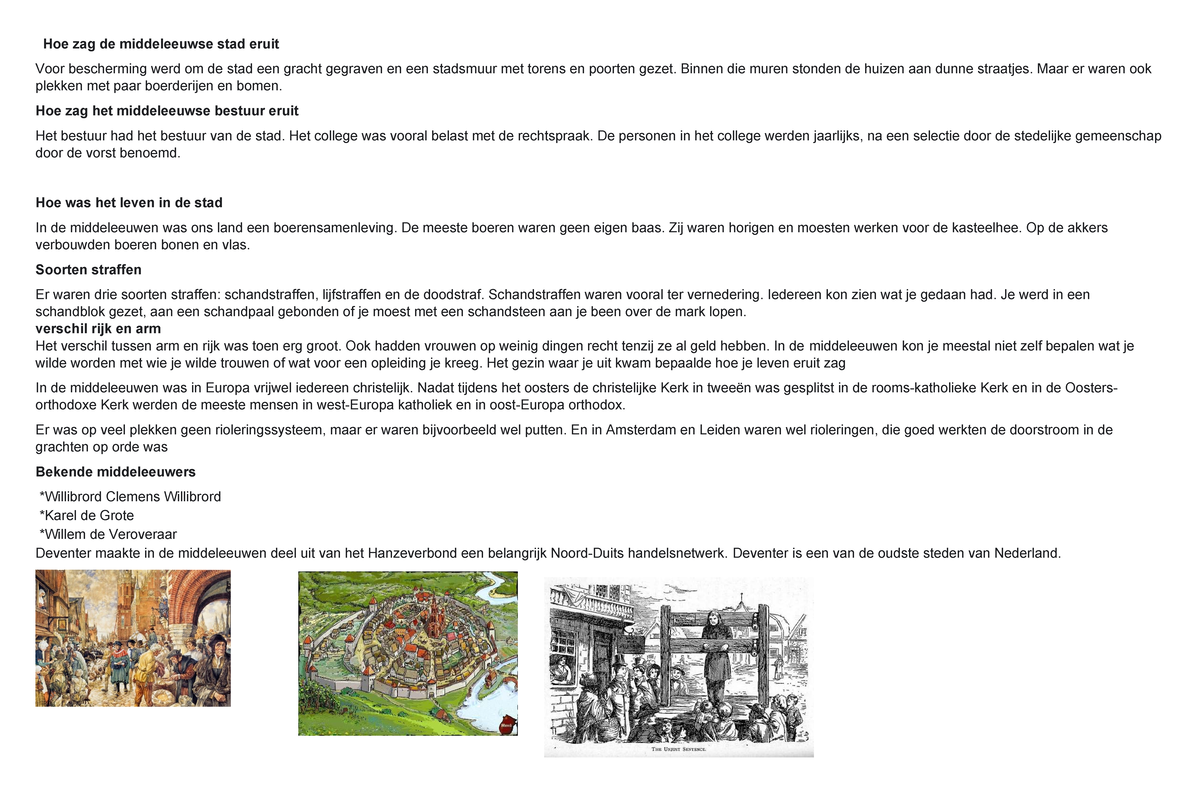 Geschiedenis van de Middeleeuwse Stad en Samenleving - Studeersnel