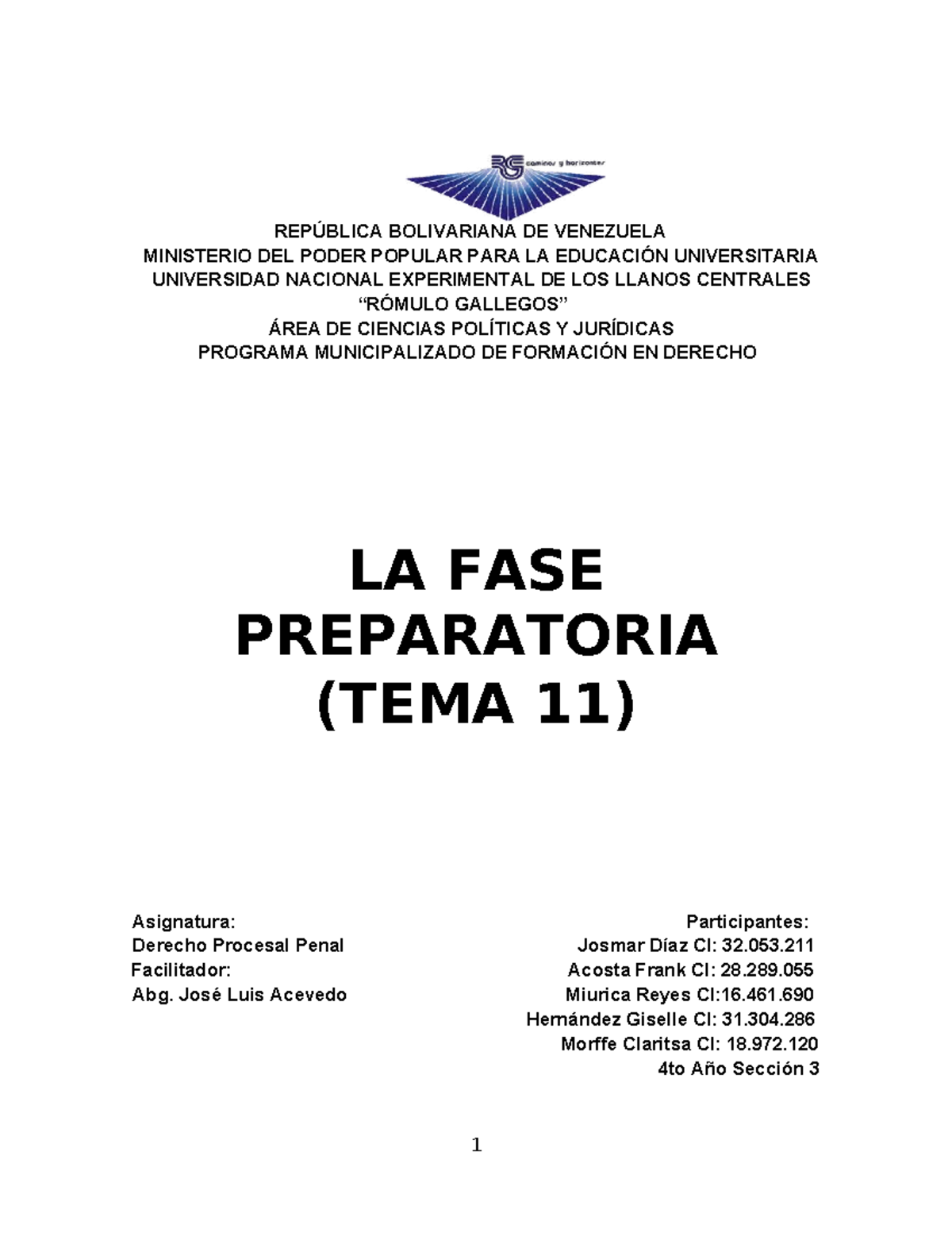 Fase Preparatoria en Derecho Procesal Penal (DPP-4) - Tema 11 - Studocu