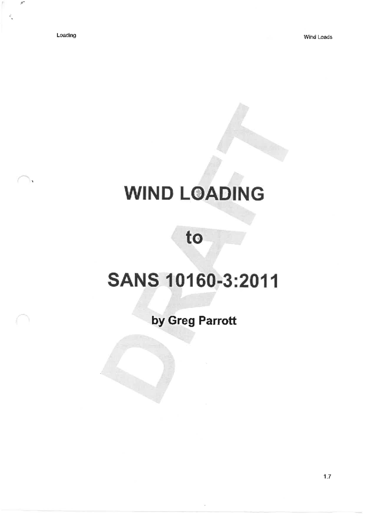 WIND LOADING Analysis: SANS Compliance by Greg Parrott - Studocu