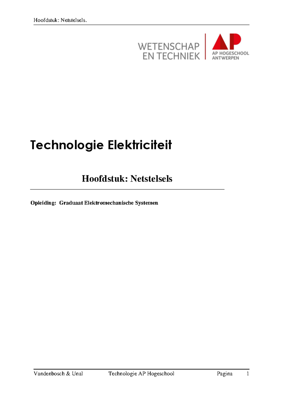 H10 Netstelsels: Inleiding en Toepassingen in Elektromechanische ...
