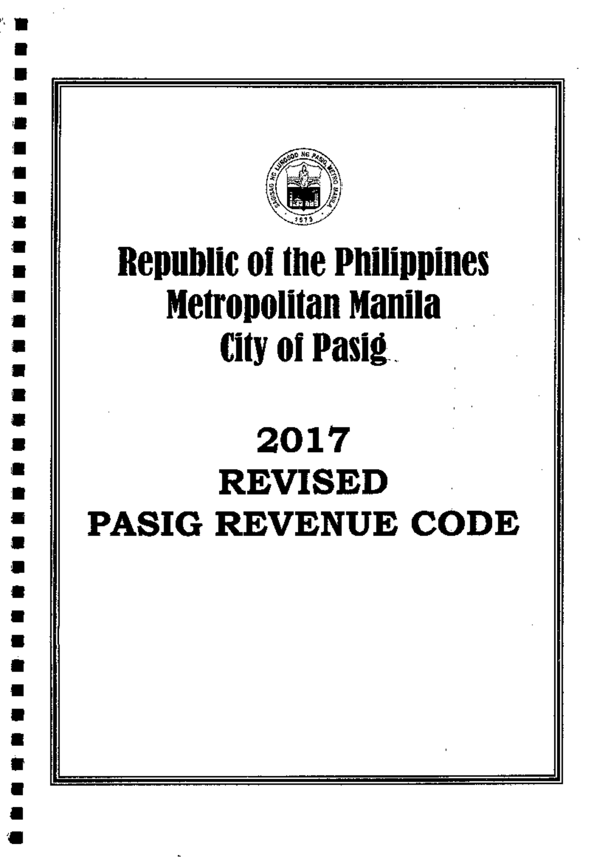2017 Revised Pasig Revenue Code Overview and Key Provisions - Studocu
