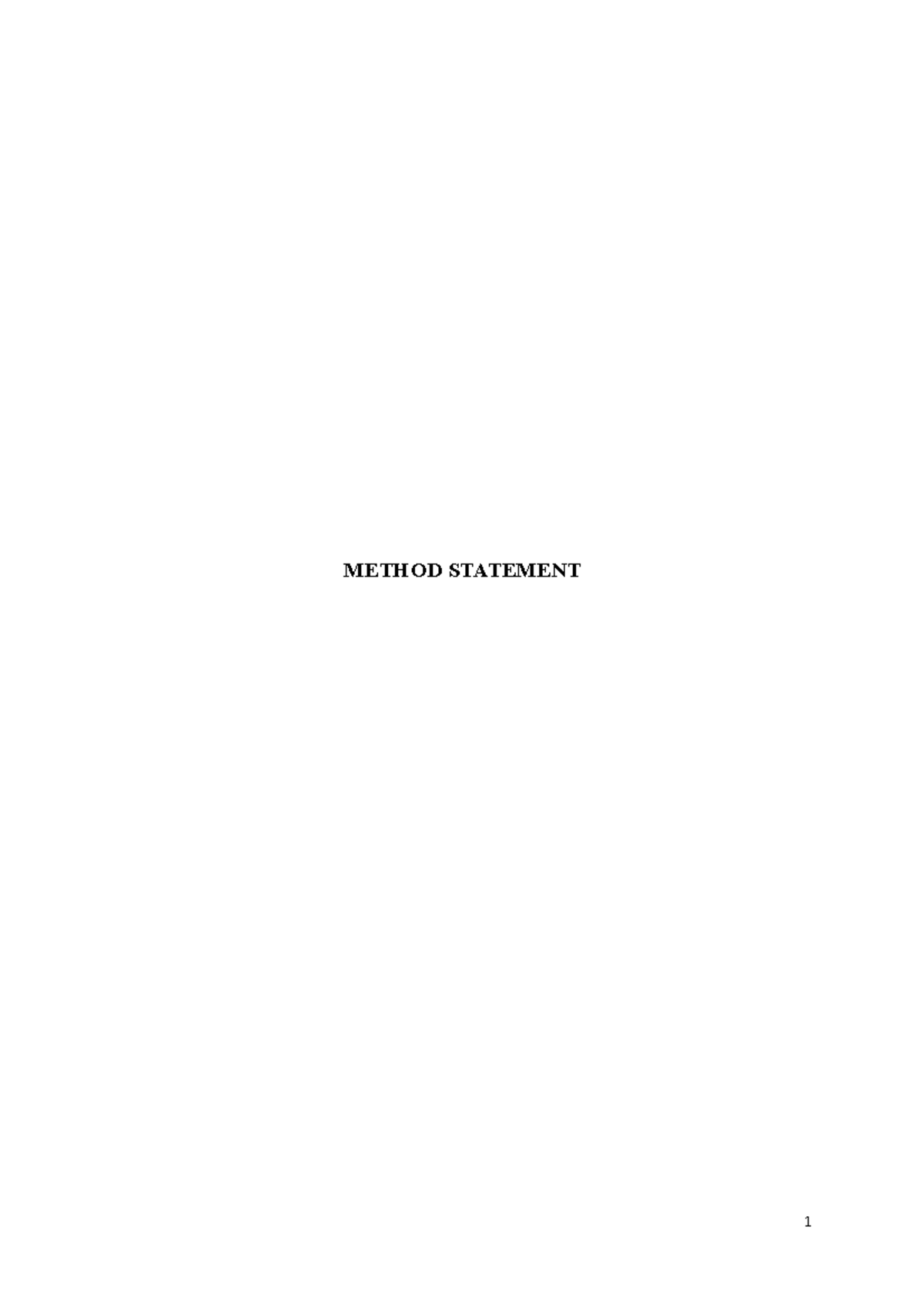 Method Statement for Fire Safety Installation - Project Guidelines ...