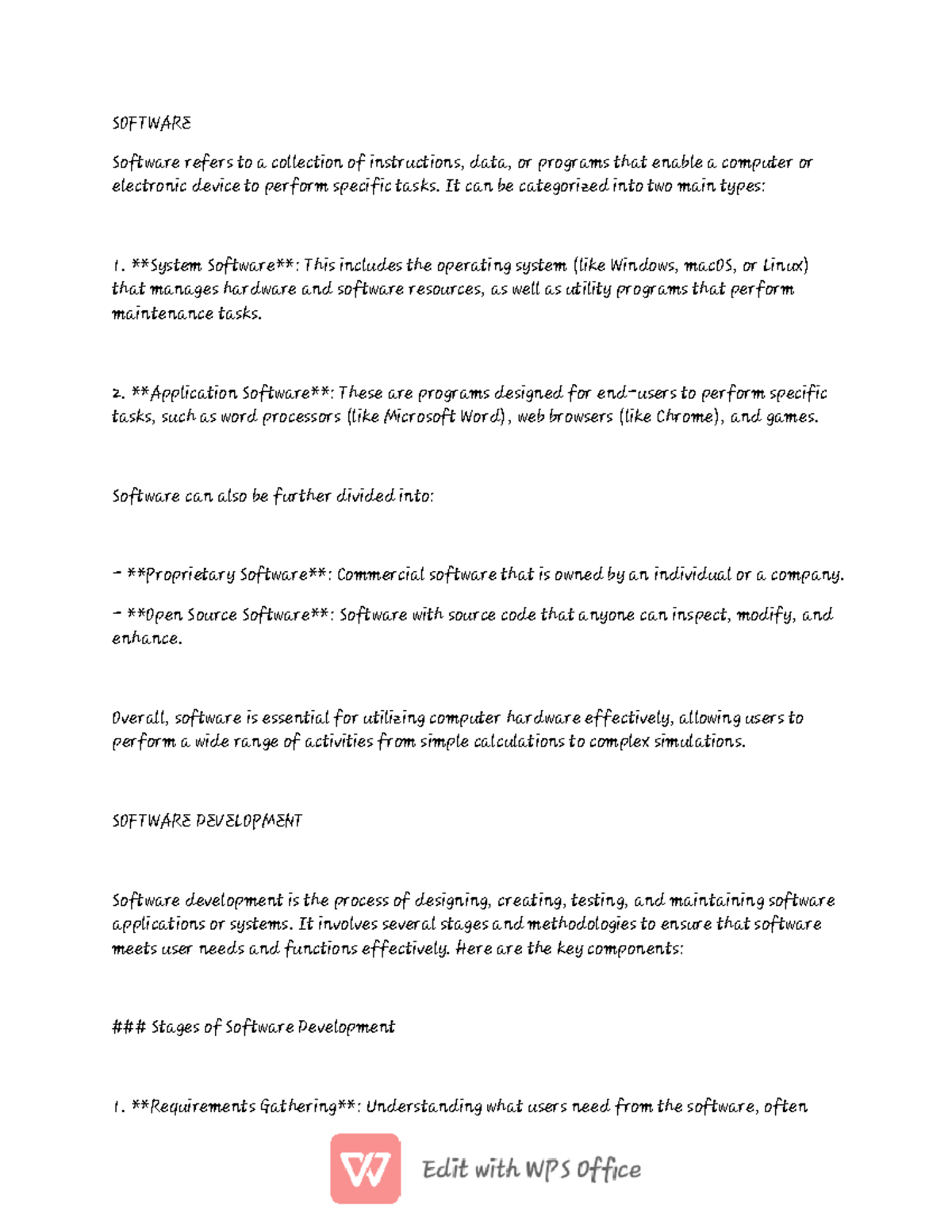 SOFTWARƐ Software Development: Key Concepts & Paradigms Overview - Studocu