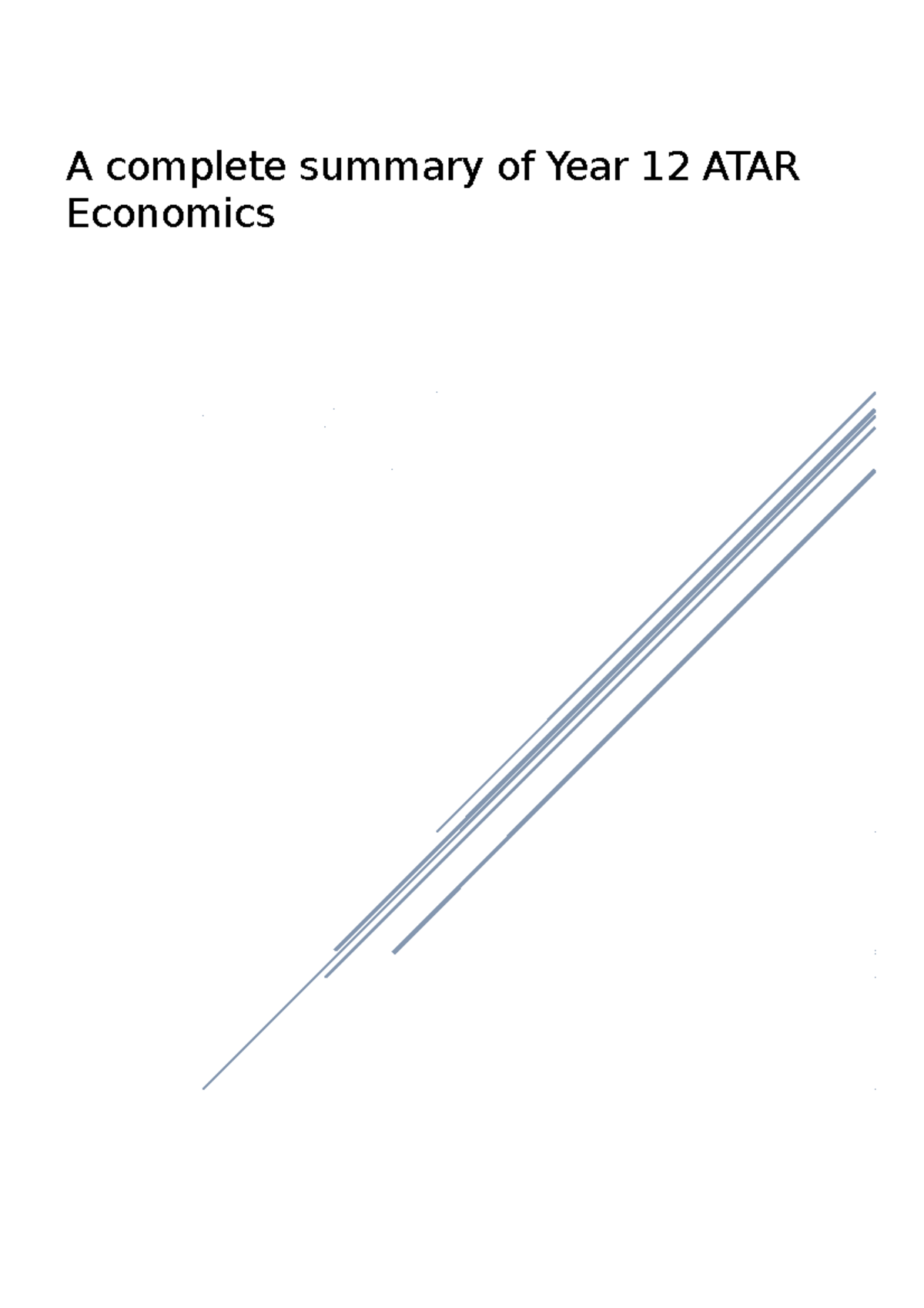 Year 12 ATAR Economics: Comprehensive Summary and Key Concepts - Studocu