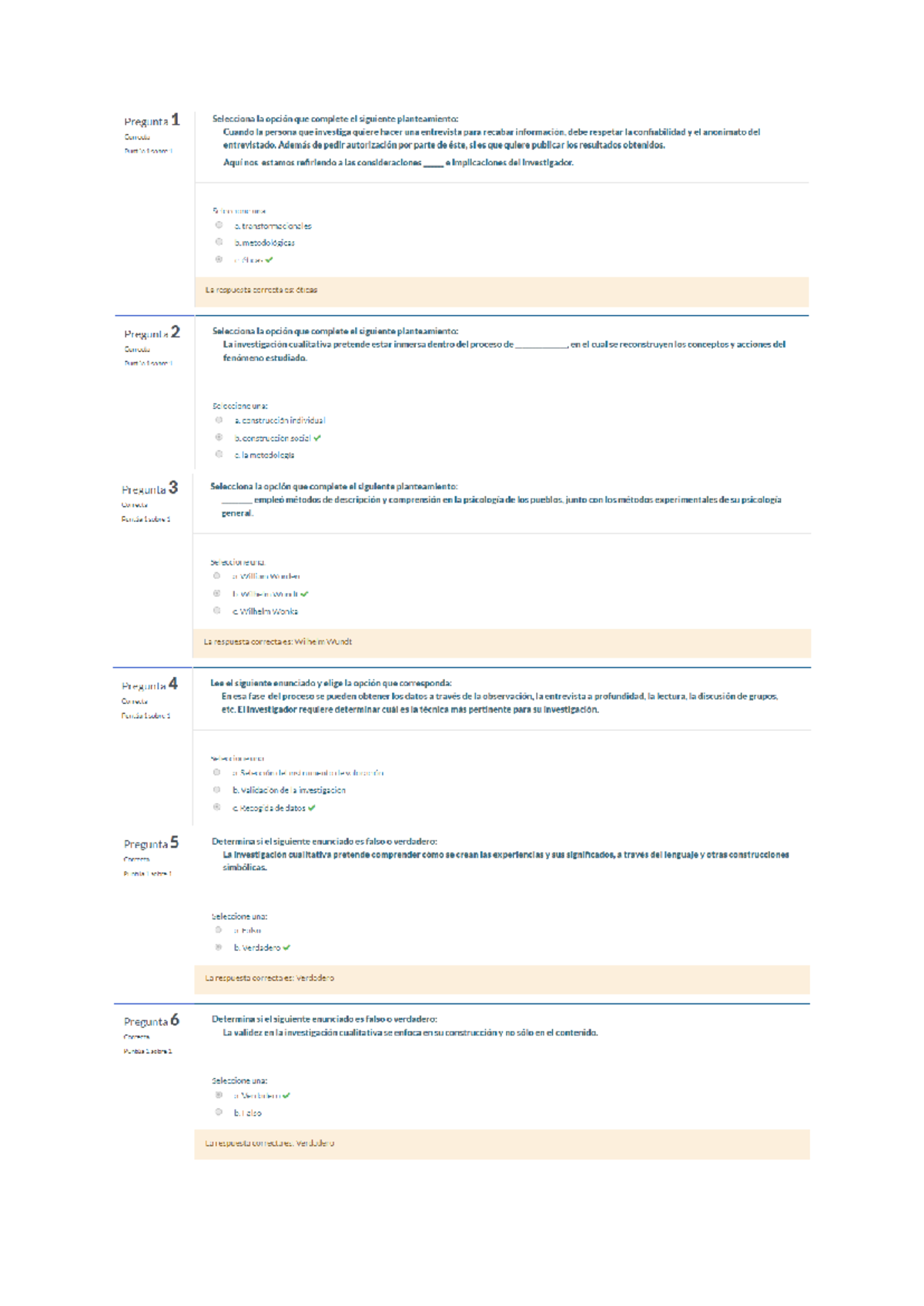 Metodología Cualitativa - Reto 1 Examen: Cuestionarios y Respuestas - Studocu