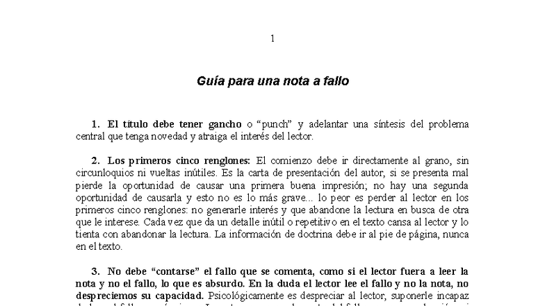 Guía Práctica para Redactar una Nota a Fallo - Derecho Administrativo ...