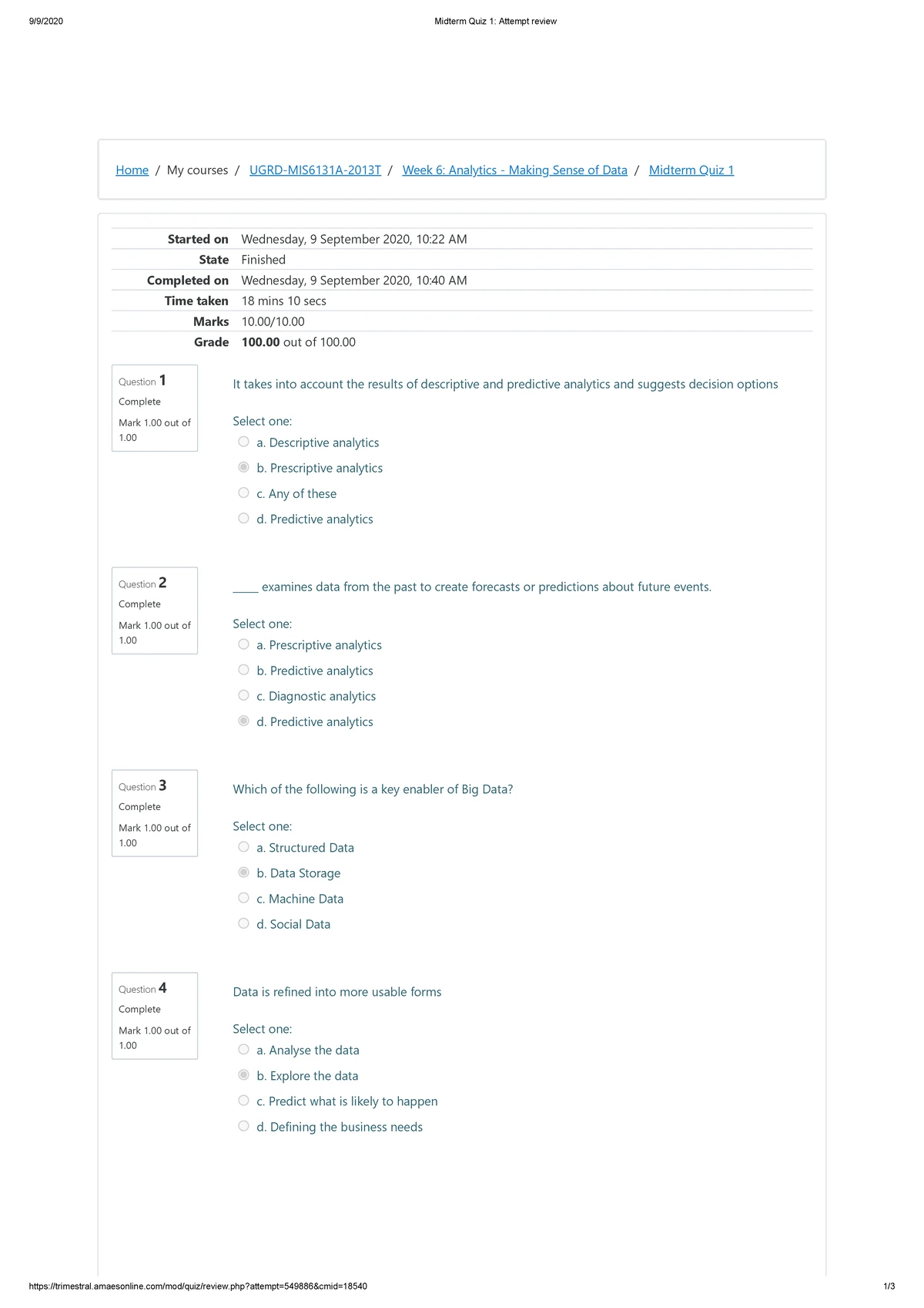 Current Trends and Issues Midterm LAB QUIZ 2 - Started on Tuesday, 6 June 2023, 7:47 PM State ...